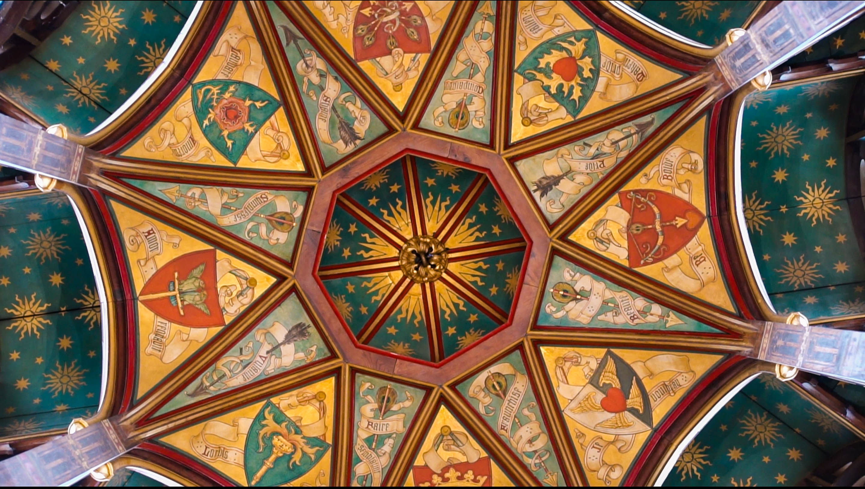 One of many ornate ceilings inside Cardiff Castle – Transatlantic ...